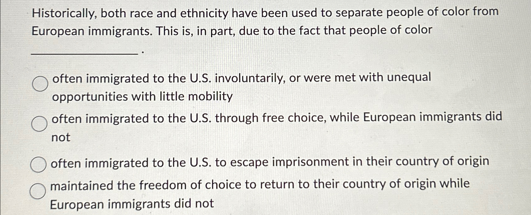 Solved Historically, both race and ethnicity have been used | Chegg.com