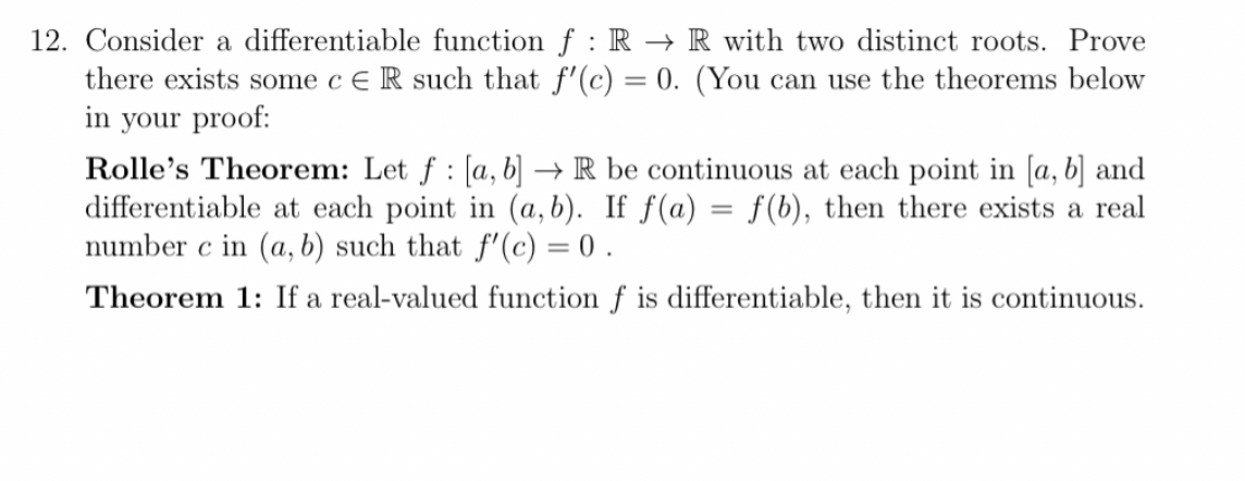 Solved Consider a differentiable function f:R→R ﻿with two | Chegg.com