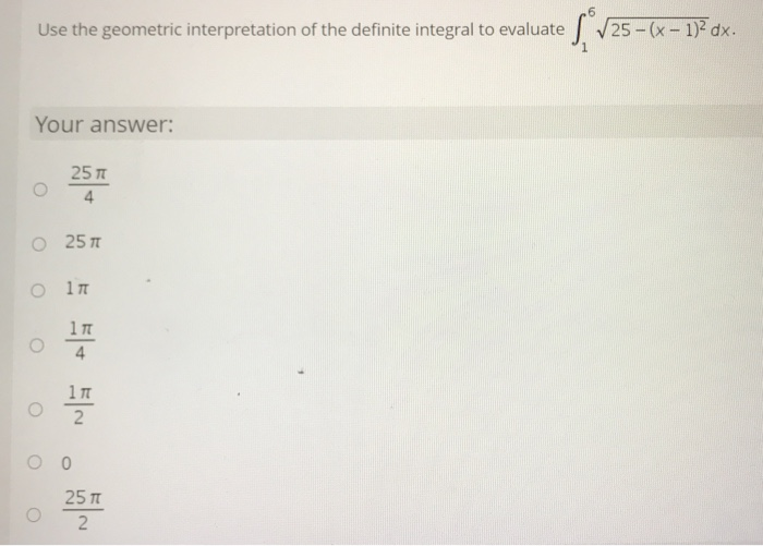 Solved Use the geometric interpretation of the definite | Chegg.com