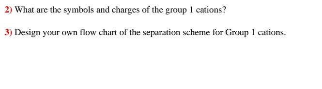 2) What are the symbols and charges of the group 1 | Chegg.com