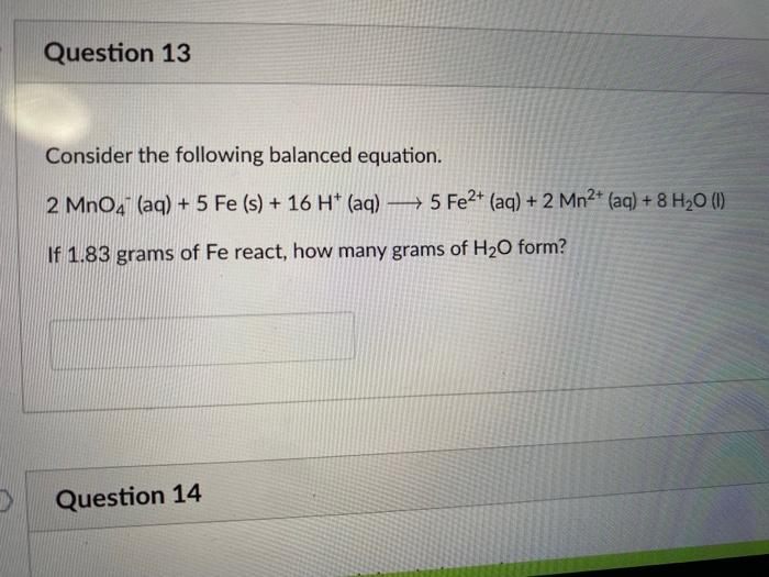 Solved Consider the following balanced equation. | Chegg.com