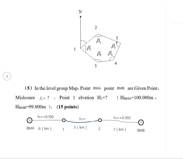 (5) In the level group Map, Point BMA point BMB are | Chegg.com