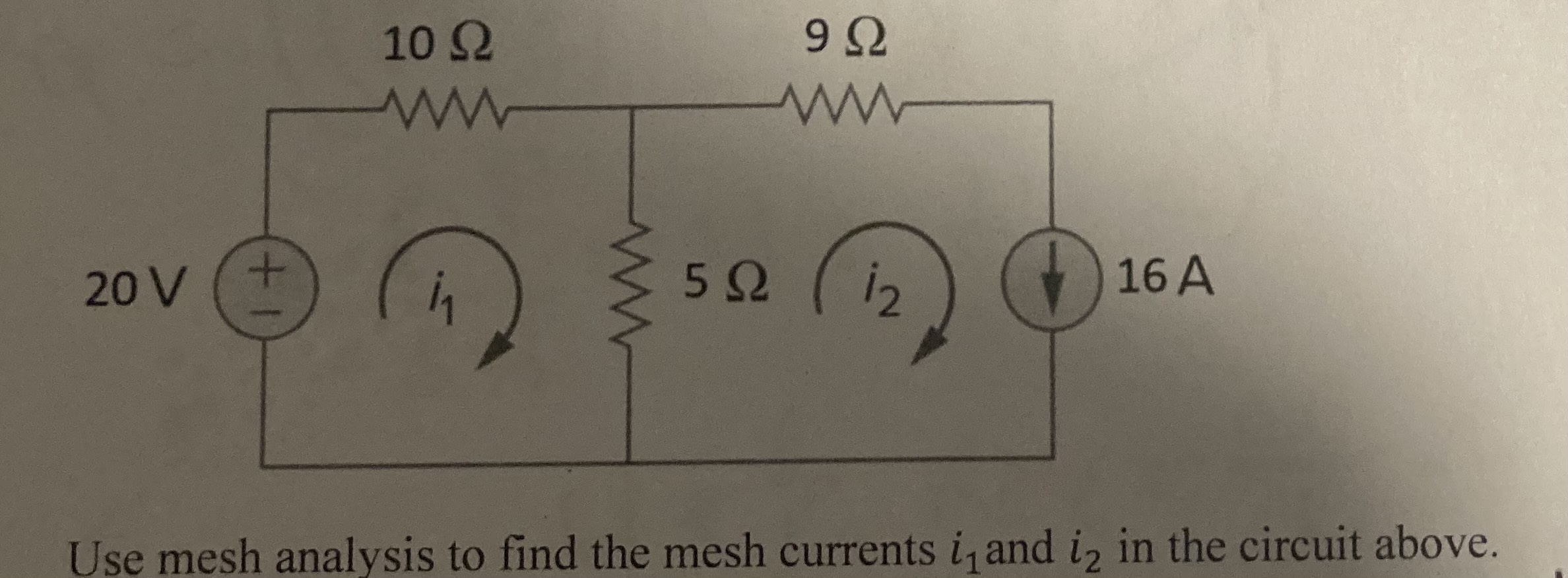 Solved Use mesh analysis to find the mesh currents i1 ﻿and | Chegg.com