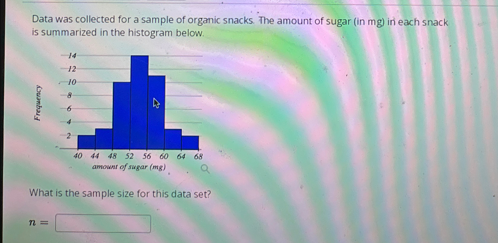 Solved Data was collected for a sample of organic snacks. | Chegg.com