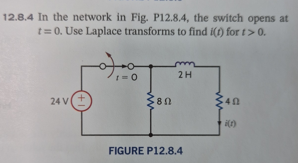 12.8.4 ﻿In the network in Fig. P12.8.4, ﻿the switch | Chegg.com