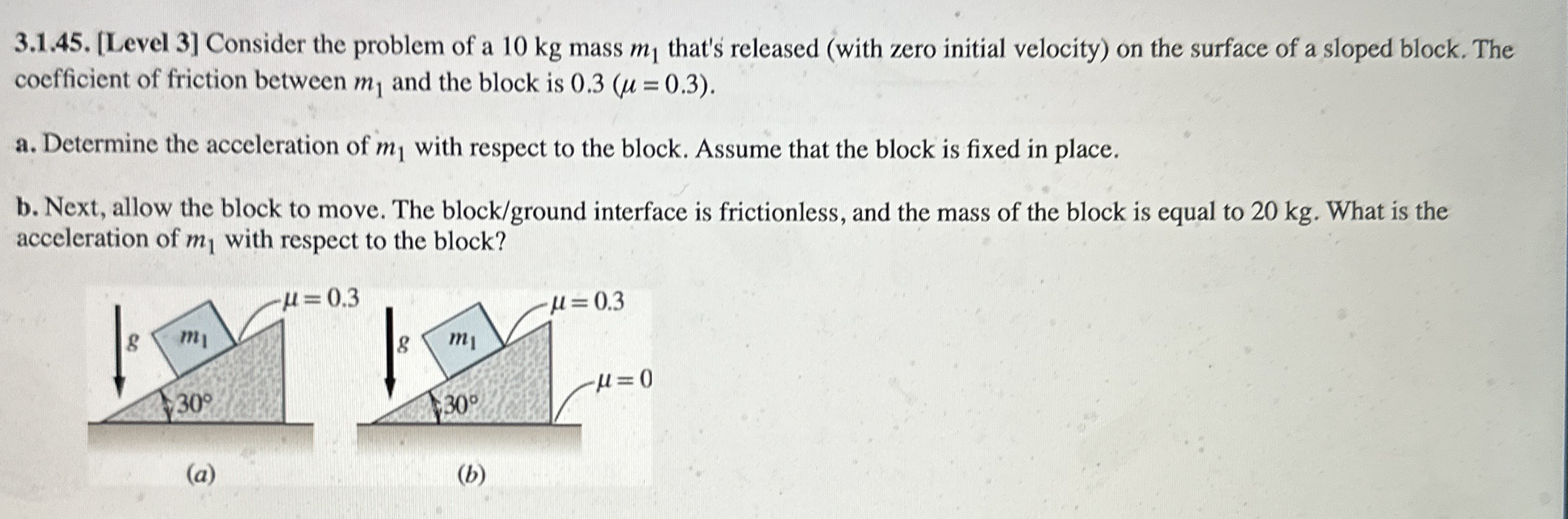 Solved 3.1.45. [Level 3] ﻿Consider the problem of a 10 ﻿kg | Chegg.com