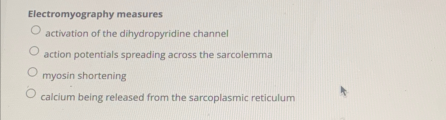 Solved Electromyography measuresactivation of the | Chegg.com