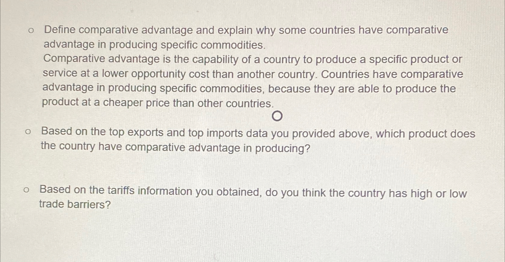 Solved Define comparative advantage and explain why some | Chegg.com