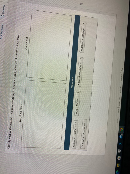 Solved classify each of the possible reactions according to | Chegg.com