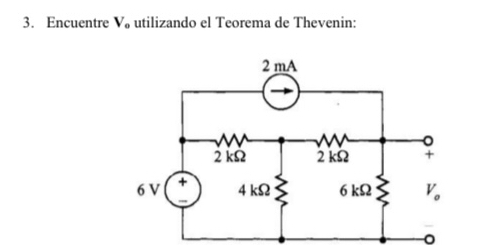 Solved Encuentre Vo ﻿utilizando el Teorema de Thevenin: | Chegg.com