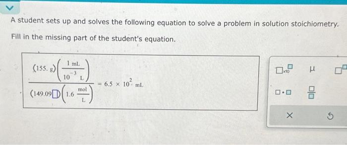 Solved A student sets up and solves the following equation | Chegg.com