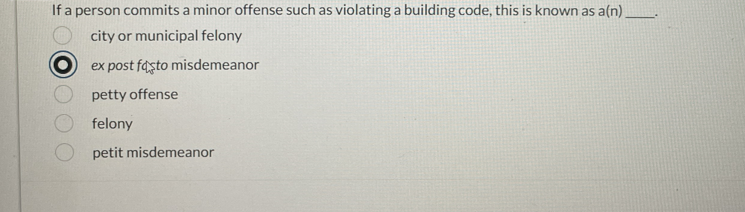 Solved If a person commits a minor offense such as violating | Chegg.com