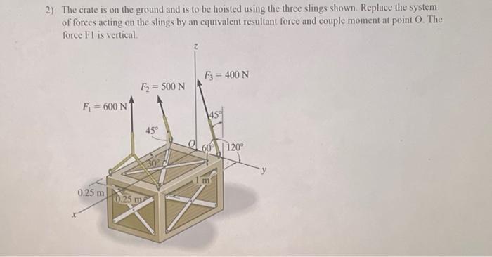 2) The crate is on the ground and is to be hoisted | Chegg.com