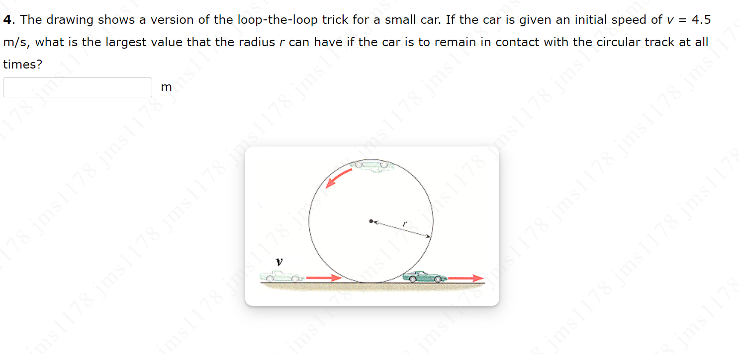 Solved 4. ﻿The drawing shows a version of the loop-the-loop | Chegg.com