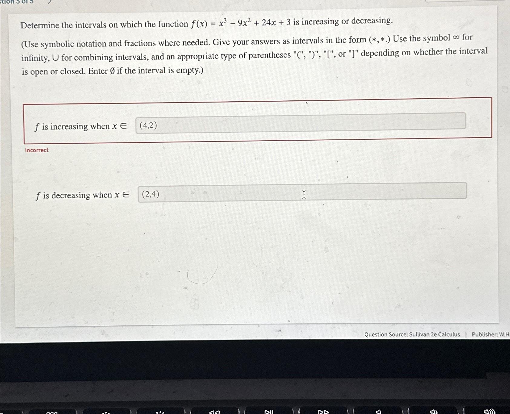 Solved Determine the intervals on which the function | Chegg.com