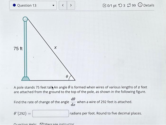 Solved Question 13 75 ft