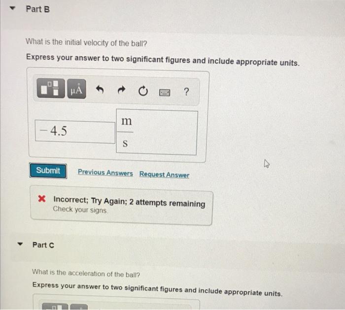 Solved The position of a ball as a function of time is given | Chegg.com