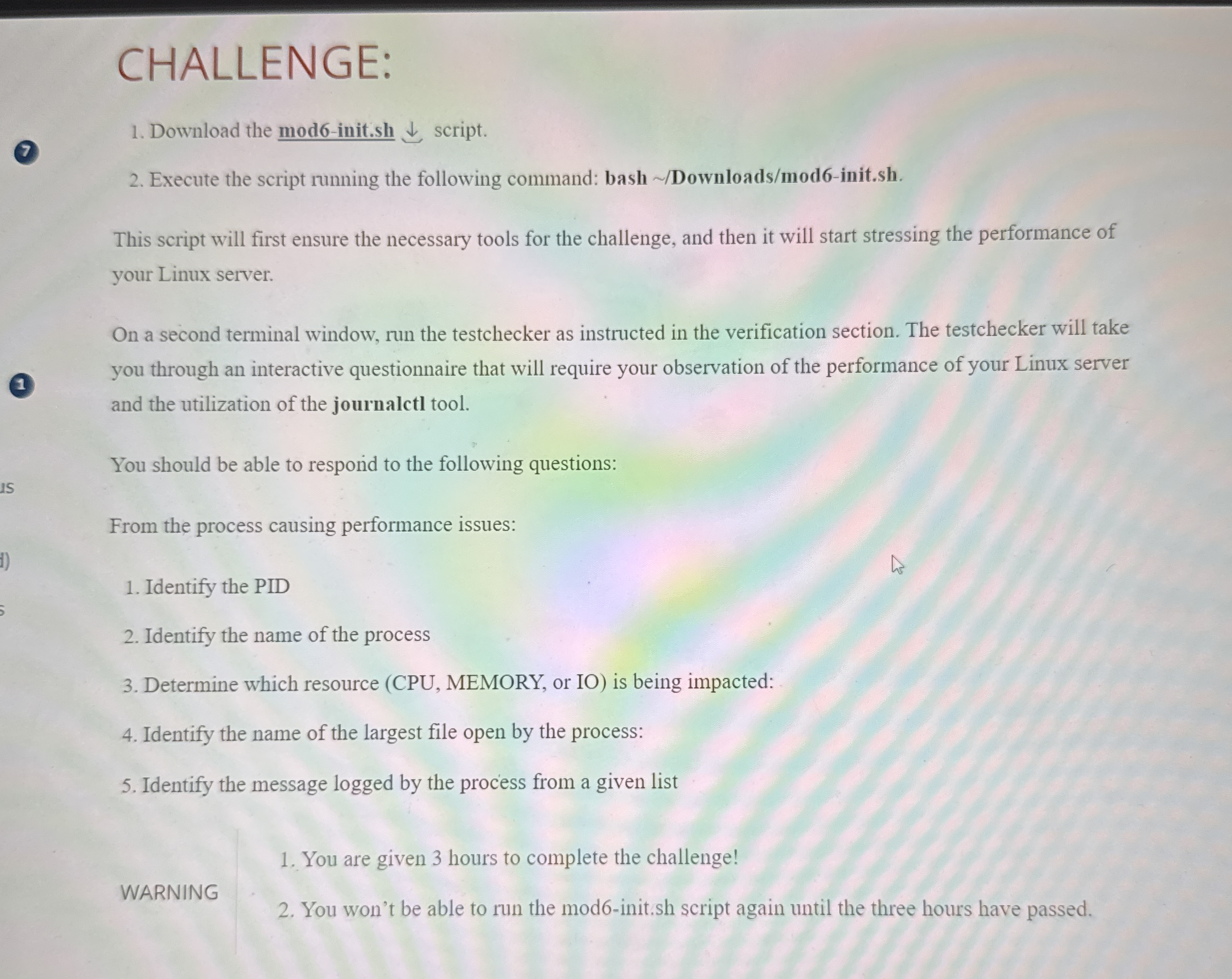 Solved CHALLENGE:Execute the script running the following | Chegg.com