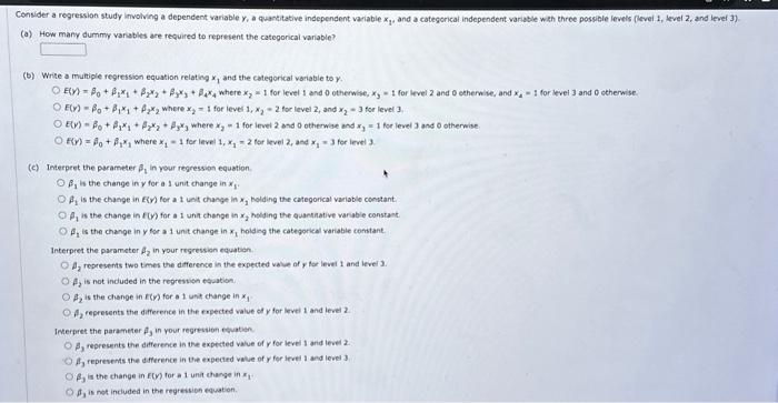 Solved (a) How many dummy variables are required to | Chegg.com