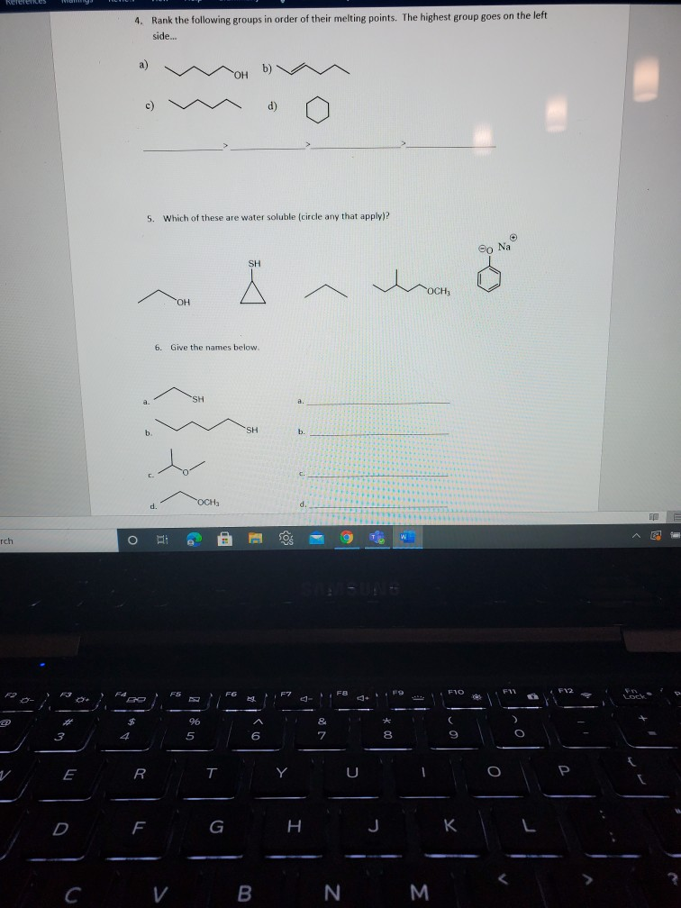Solved 1. What is the suffix for an alcohol? 2. Name the | Chegg.com