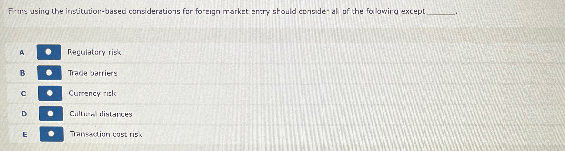 Solved ns using the institution-based considerations for | Chegg.com