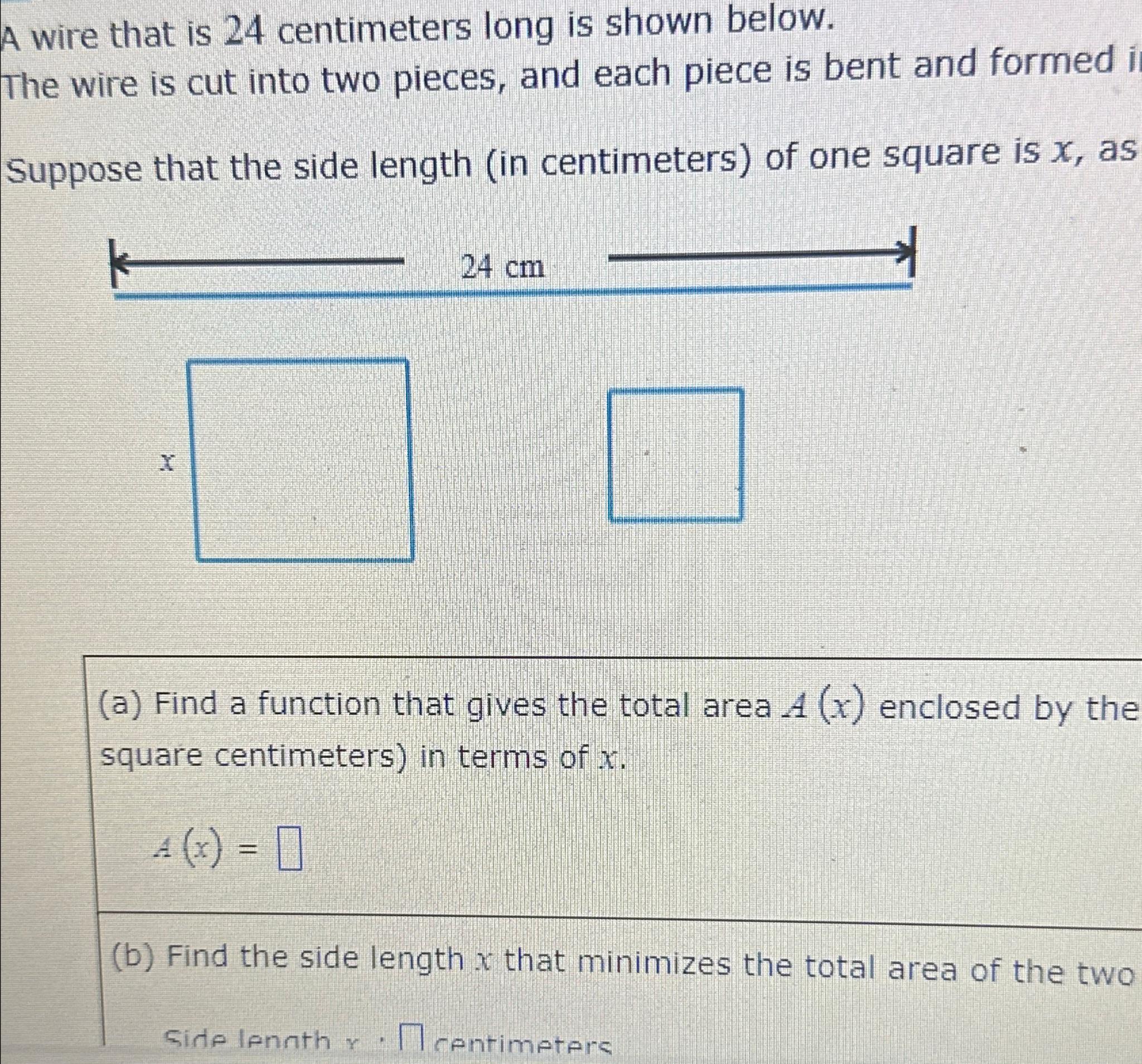 Solved A wire that is 24 ﻿centimeters long is shown | Chegg.com