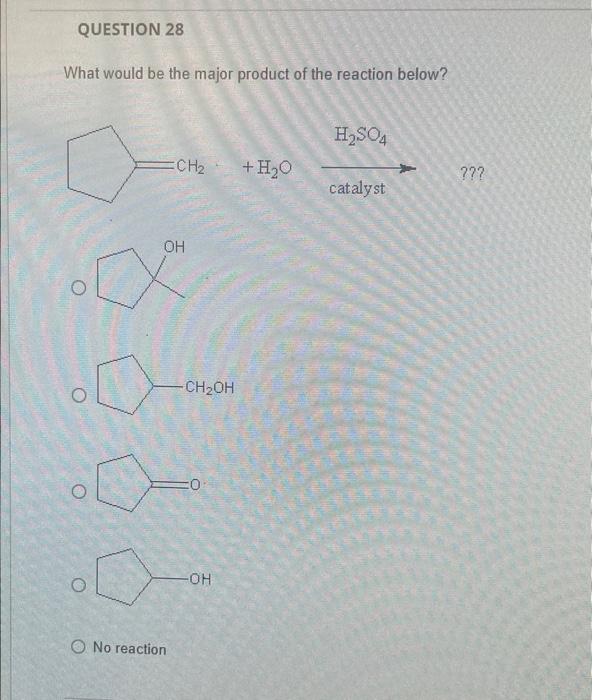 Solved What would be the major product of the reaction | Chegg.com
