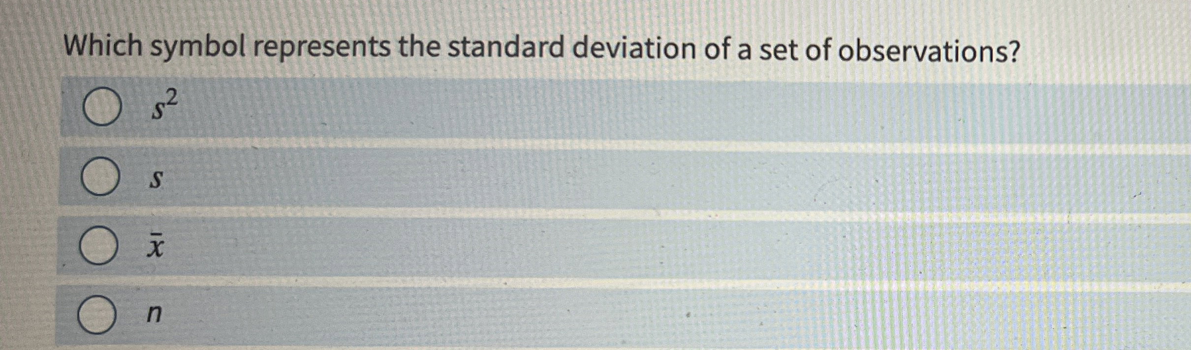 Solved Which symbol represents the standard deviation of a | Chegg.com