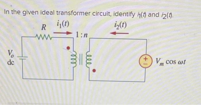 Solved In the given ideal transformer circuit, identify | Chegg.com