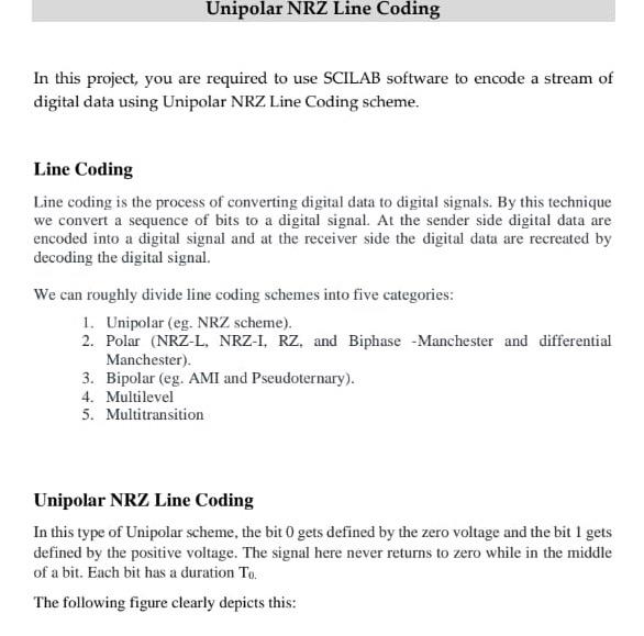 Solved In this project, you are required to use SCILAB | Chegg.com