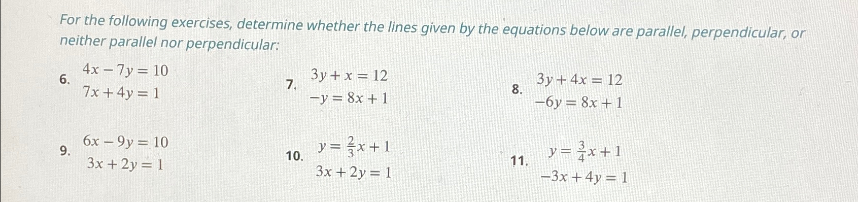 Solved For the following exercises, determine whether the | Chegg.com