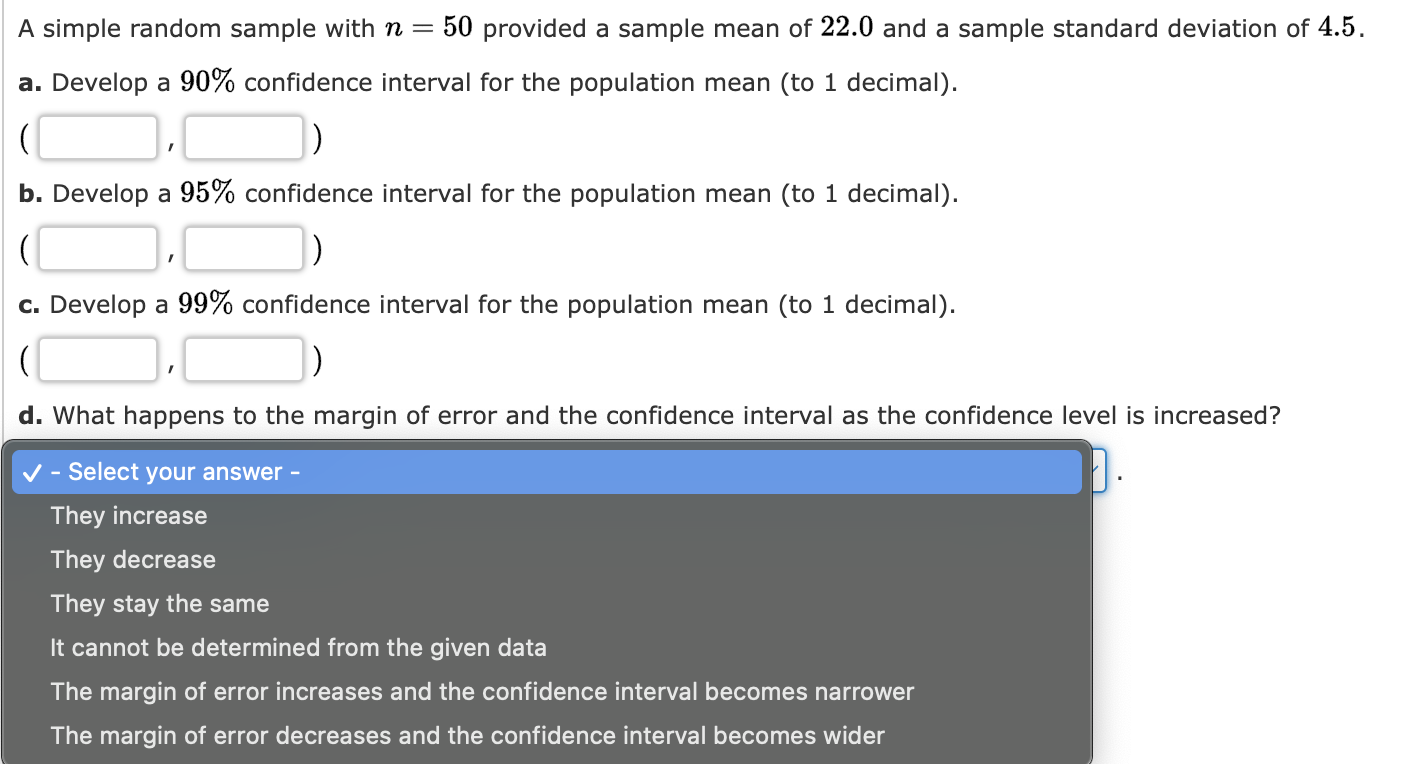 Solved Send the question above to an expert A simple random | Chegg.com