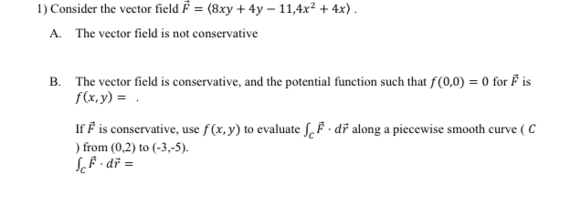Solved Consider the vector field | Chegg.com