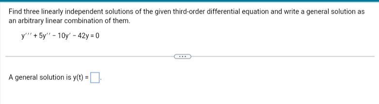 Solved Find three linearly independent solutions of the | Chegg.com