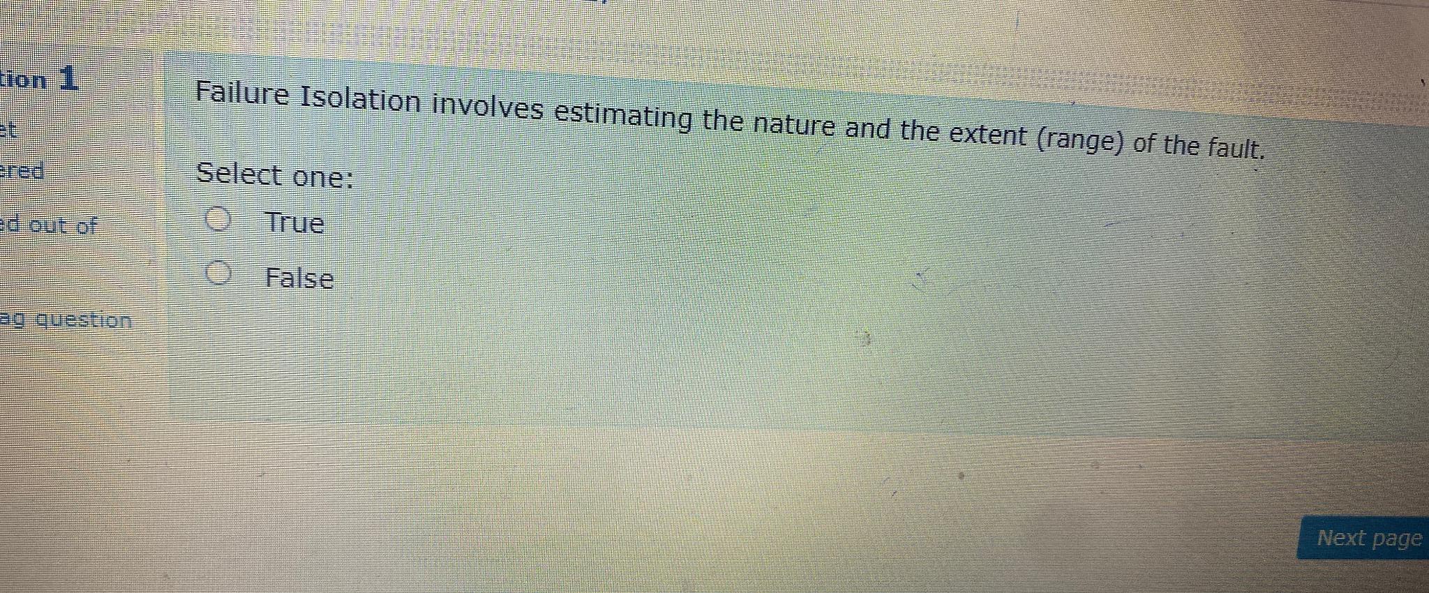 Solved Failure Isolation involves estimating the nature and | Chegg.com