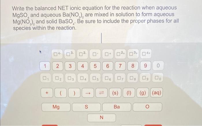 Solved Write the balanced NET ionic equation for the | Chegg.com