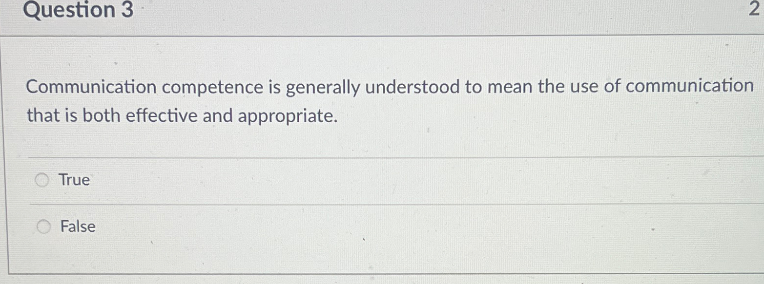 Solved Question 3Communication competence is generally | Chegg.com