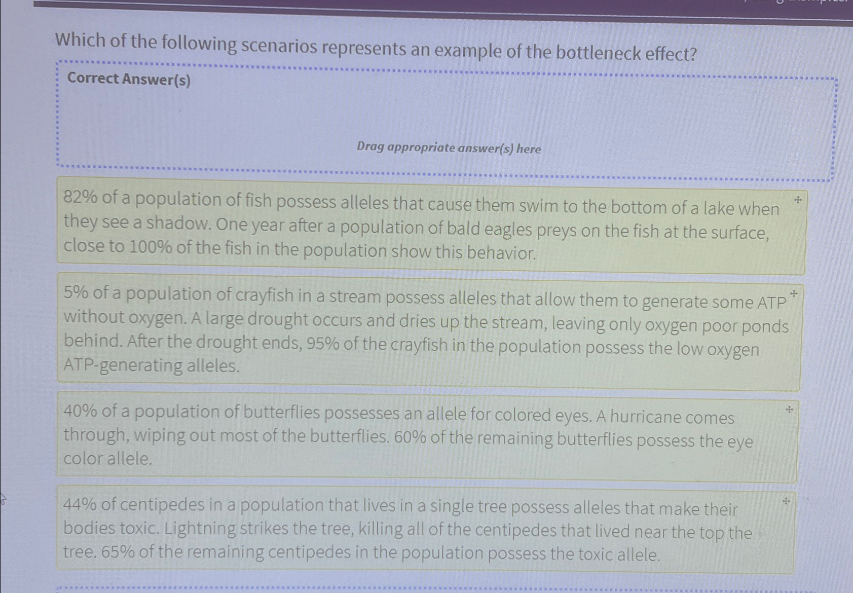 Solved Which of the following scenarios represents an | Chegg.com
