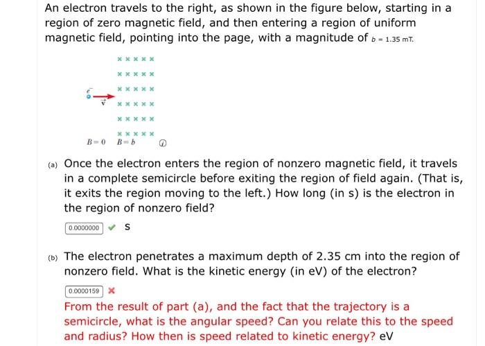 Solved An electron moves in a circular path perpendicular to | Chegg.com