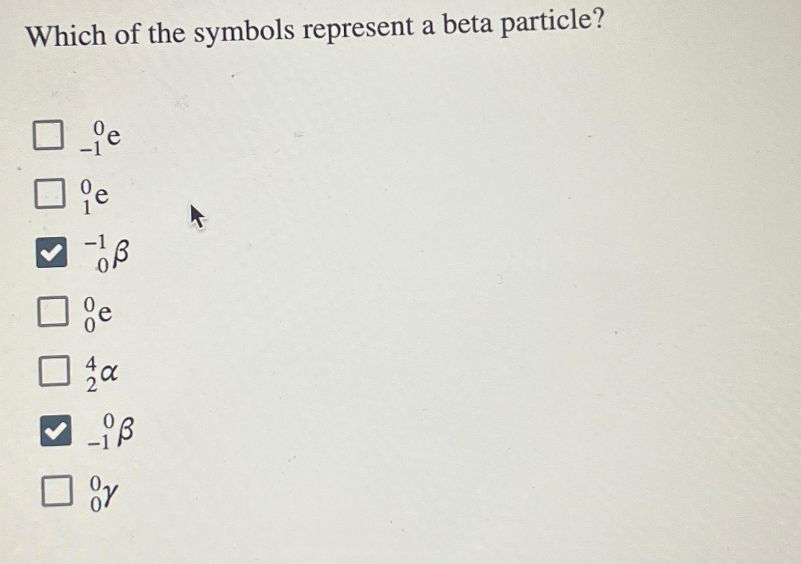 Solved Which of the symbols represent a beta | Chegg.com