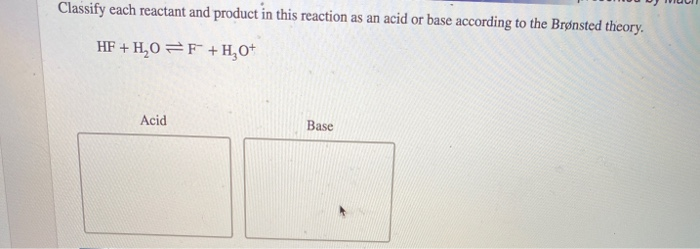 Solved Classify each reactant and product in this reaction | Chegg.com