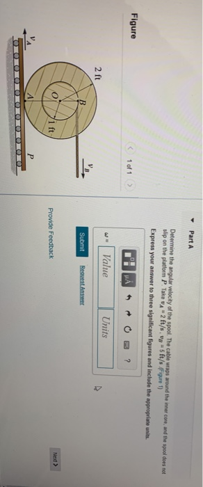 Solved Part A Determine the angular velocity of the spool. | Chegg.com
