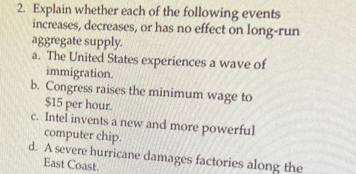 Solved Explain whether each of the following events | Chegg.com
