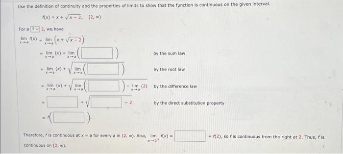 Solved Use the definition of continuity and the properties | Chegg.com