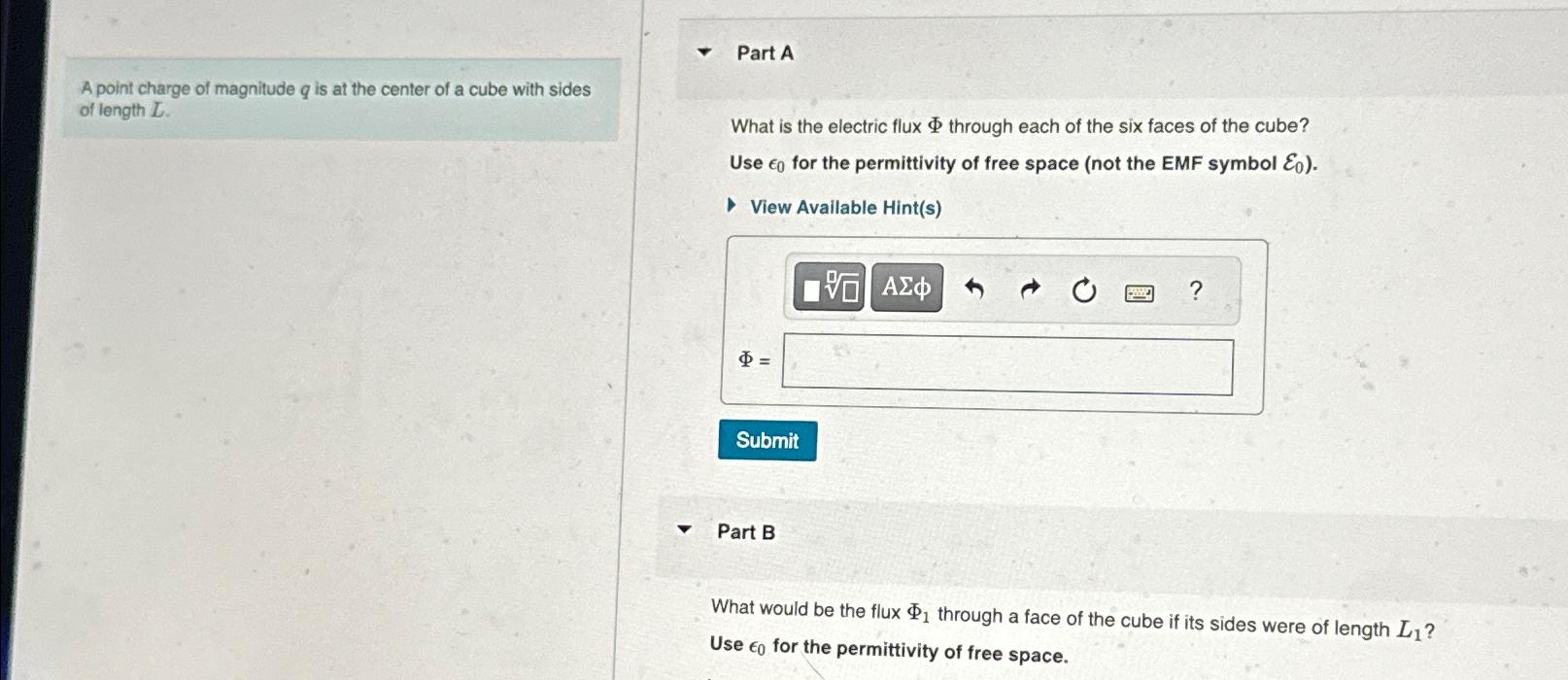 Solved Part A\\nA point charge of magnitude q is at the | Chegg.com