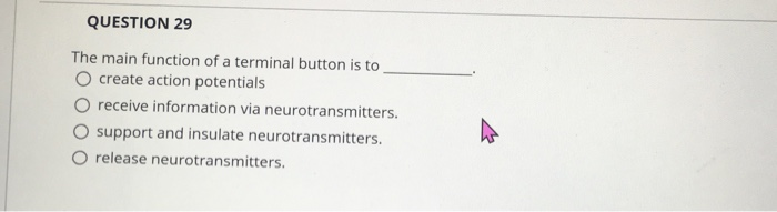 Solved QUESTION 29 The main function of a terminal button is | Chegg.com