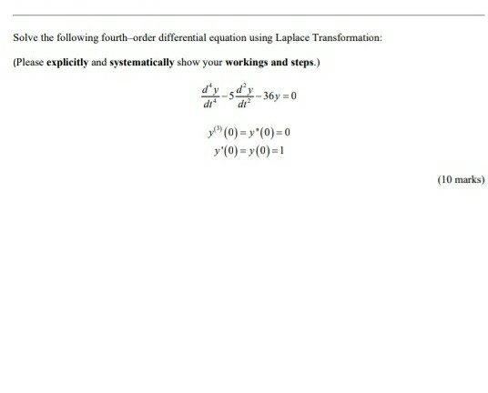 Solved Solve the following fourth-order differential | Chegg.com