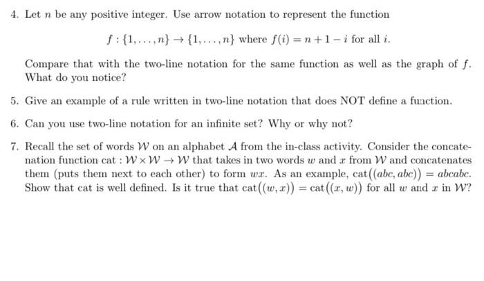 Solved 4. Let n be any positive integer. Use arrow notation | Chegg.com