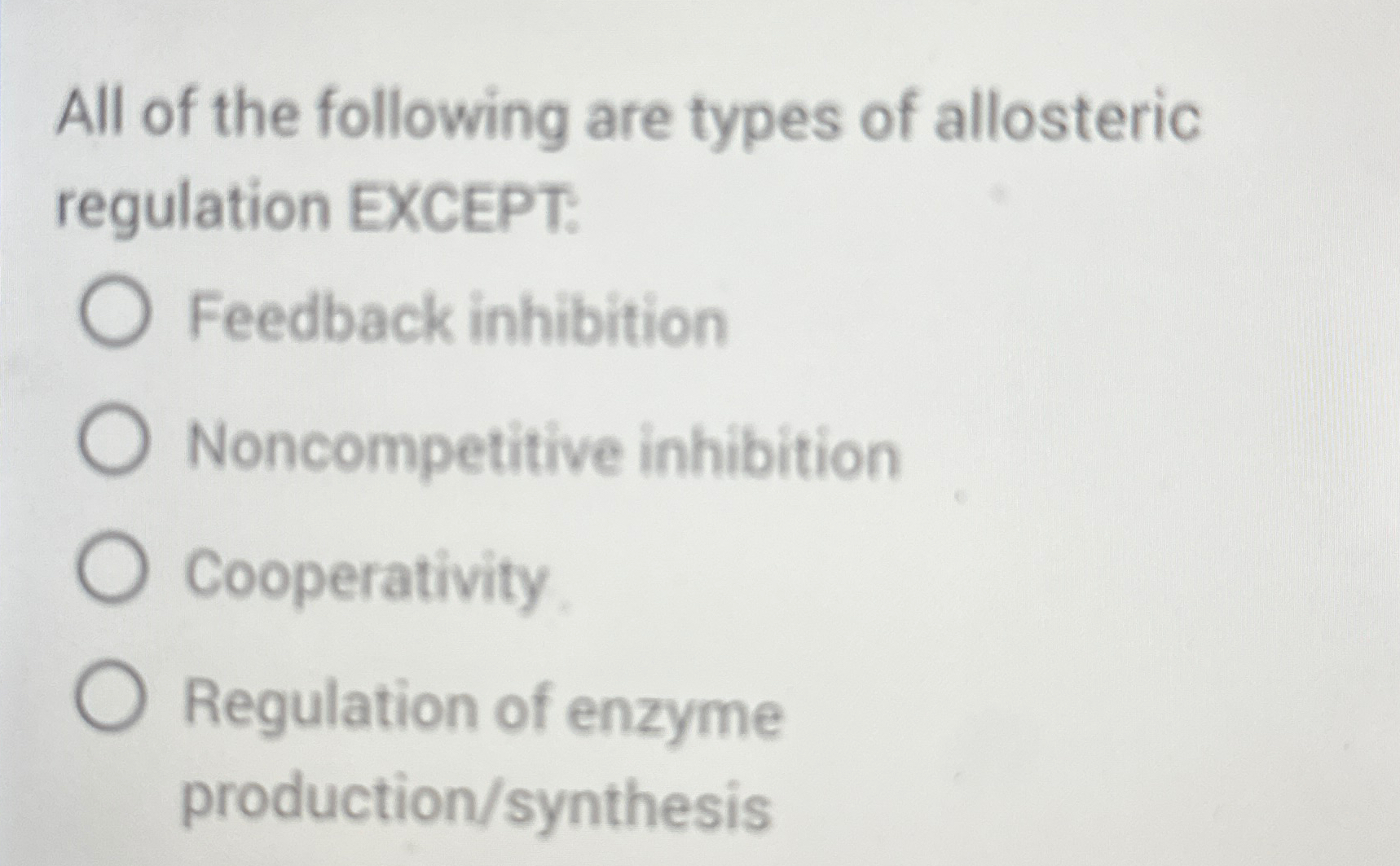 Solved All of the following are types of allosteric | Chegg.com