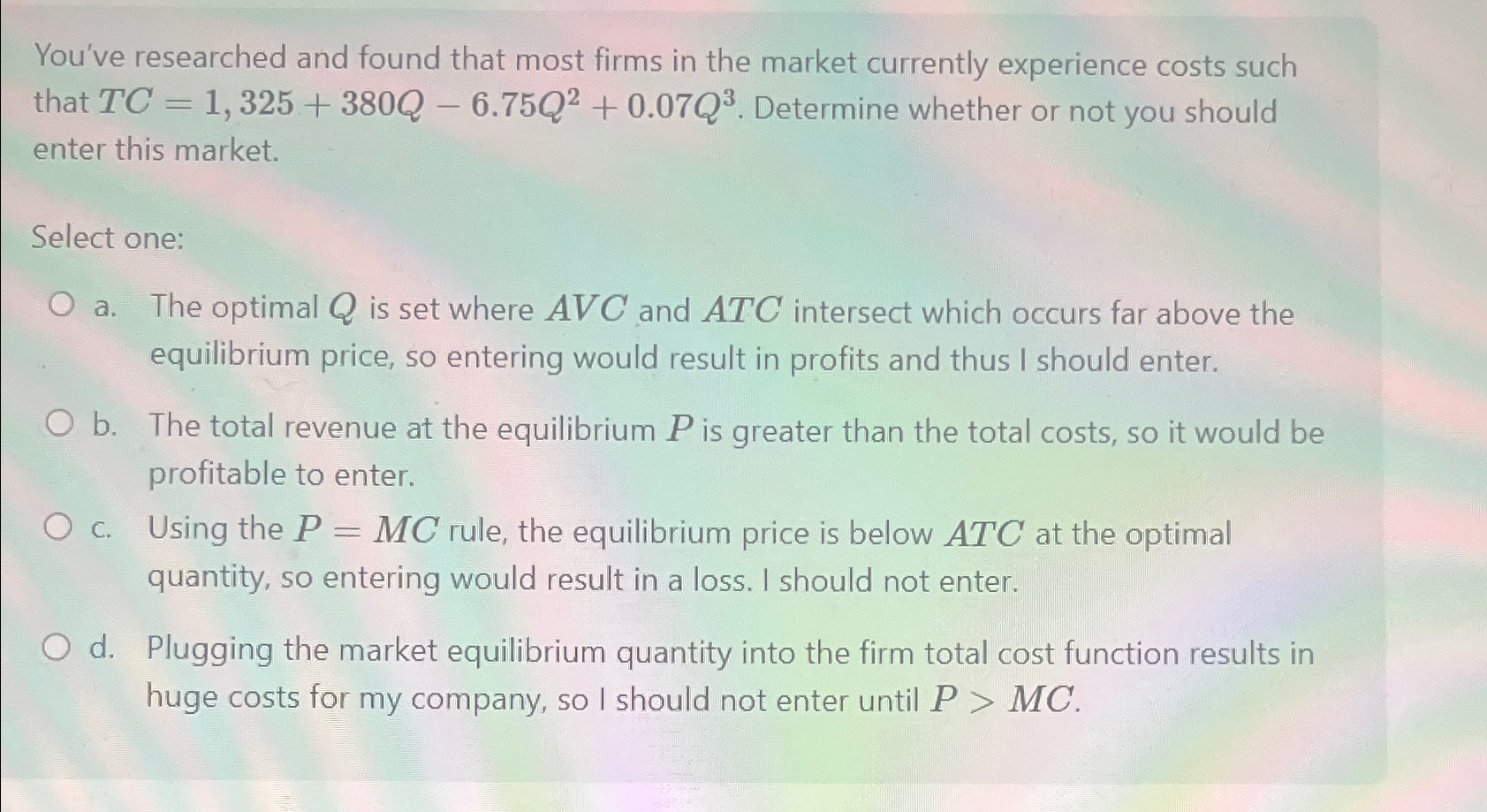 Solved Supposed to market demandAnd supply functions are | Chegg.com